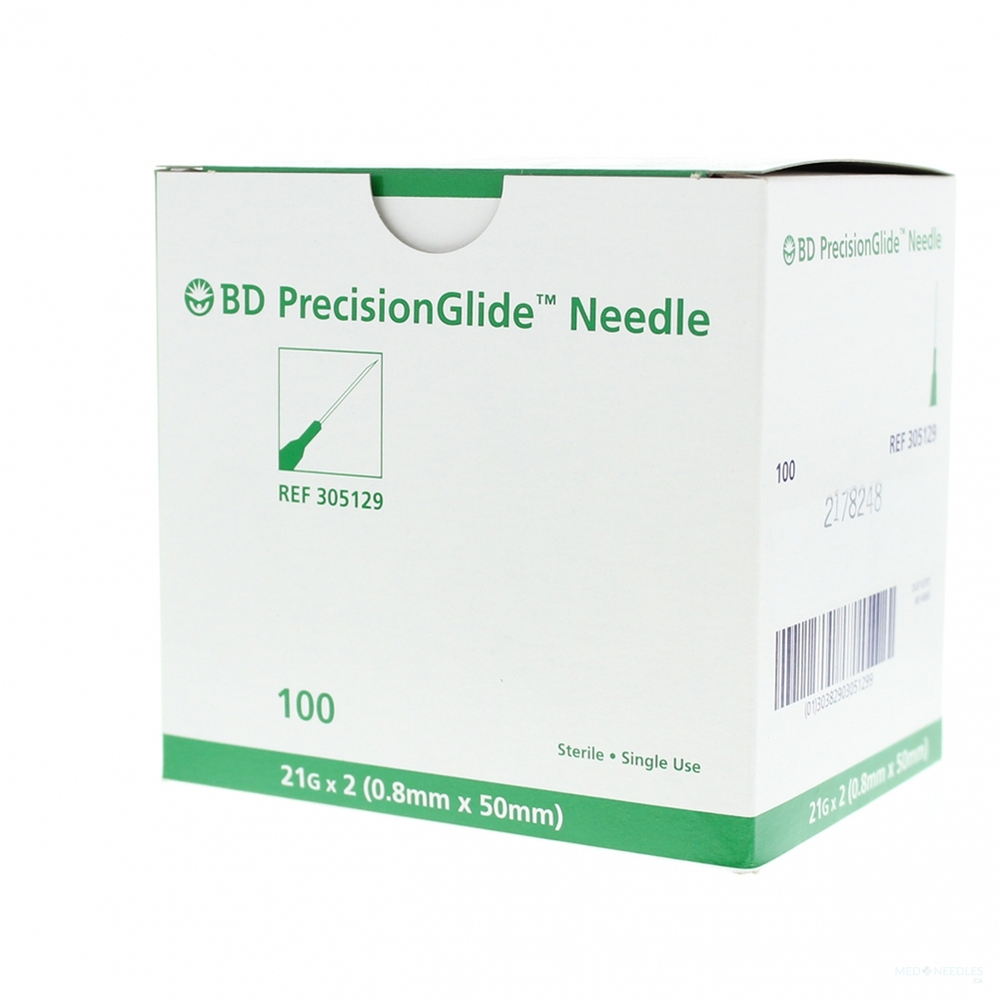21G x 2" - BD 305129 PrecisionGlide Needle | 100 per Box — MedNeedles.ca