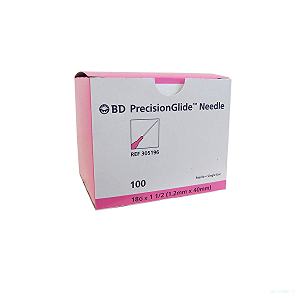18G x 1 1/2" - BD 305196 PrecisionGlide Needle | 100 per Box ...