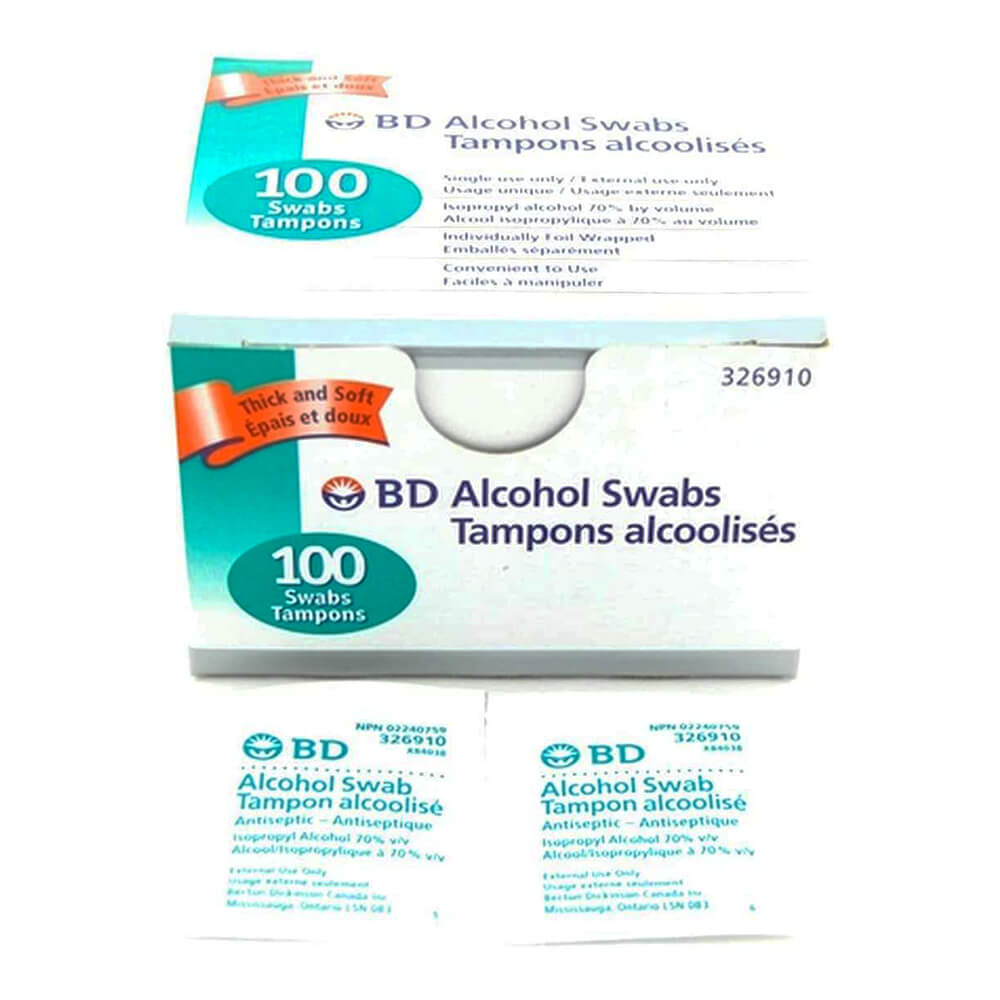 BD Alcohol Swabs | 100 per Box — MedNeedles.ca